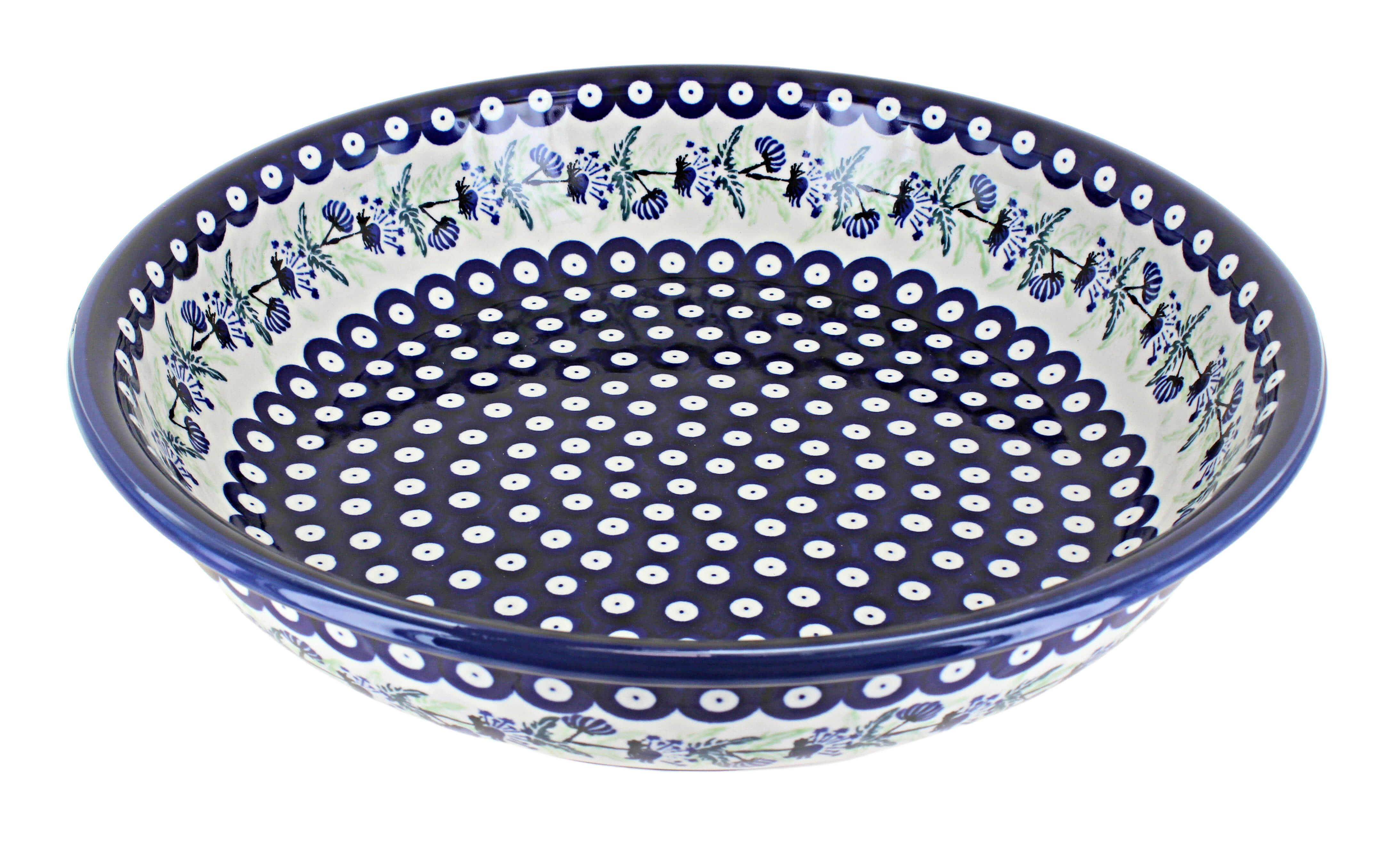 Blue Rose Polish Pottery | Sweet Annie Large Shallow Serving Bowl