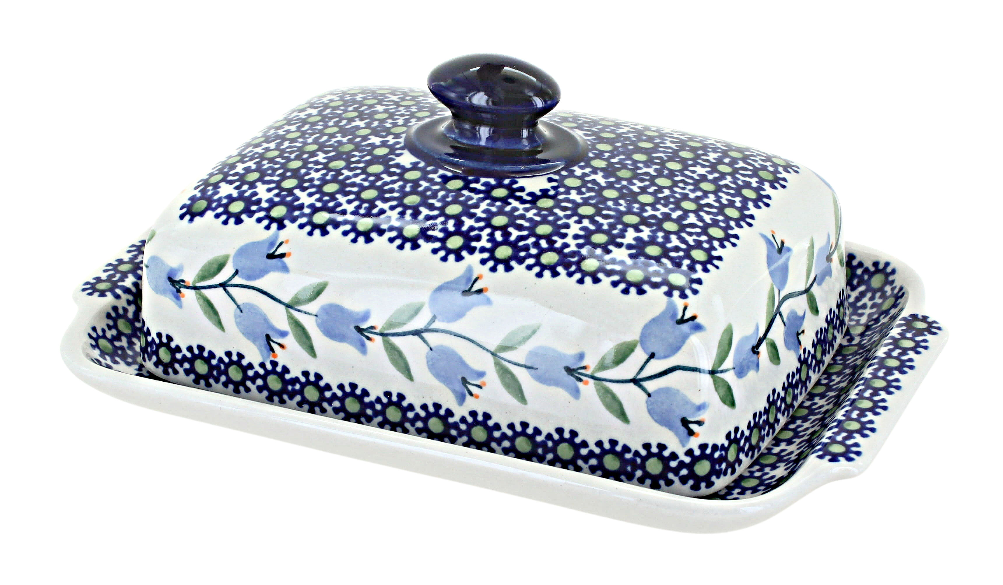Blue Rose Polish Pottery | Tulip Large Butter Dish
