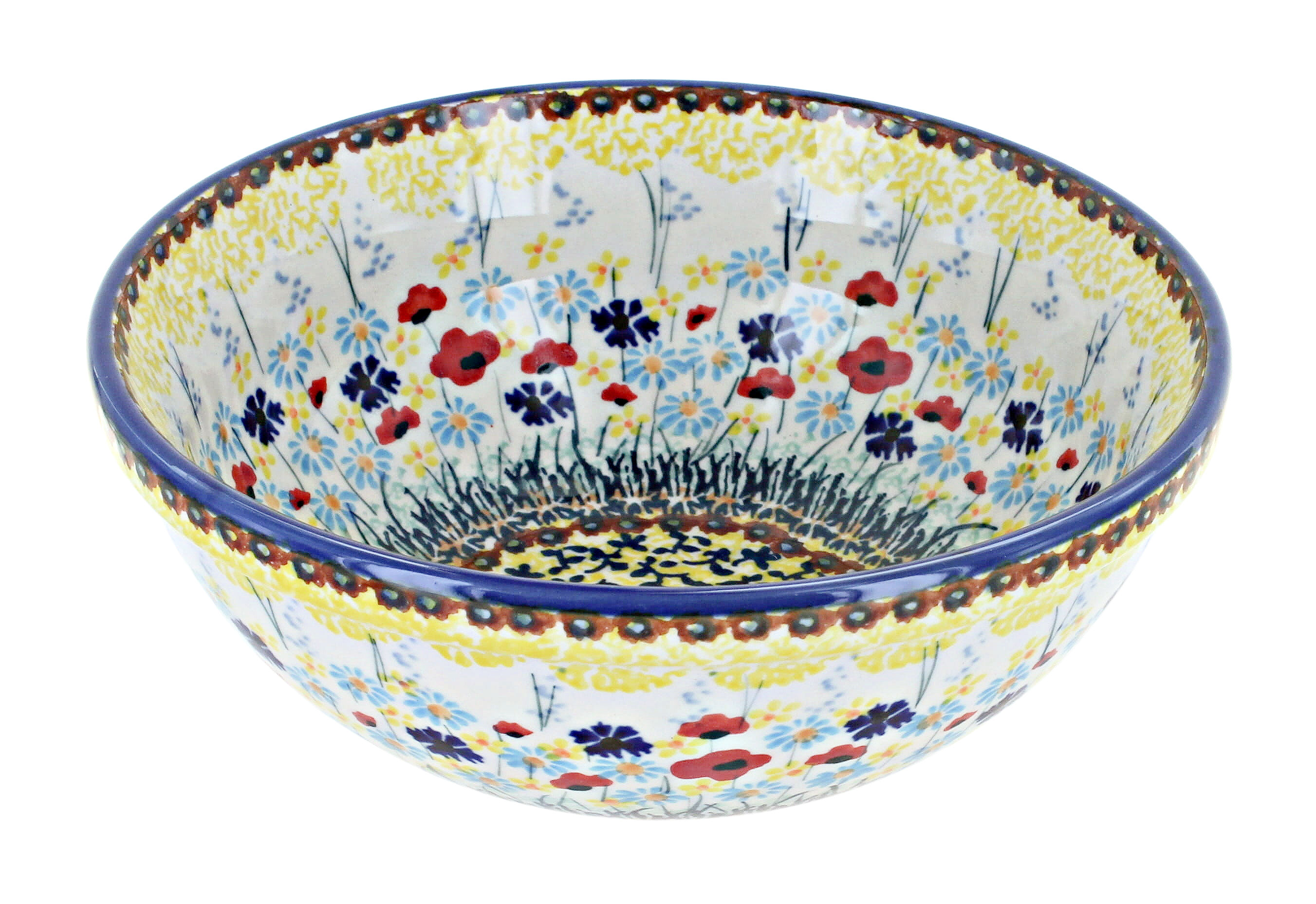 Blue Rose Polish Pottery | Prairie Garden Cereal/Soup Bowl