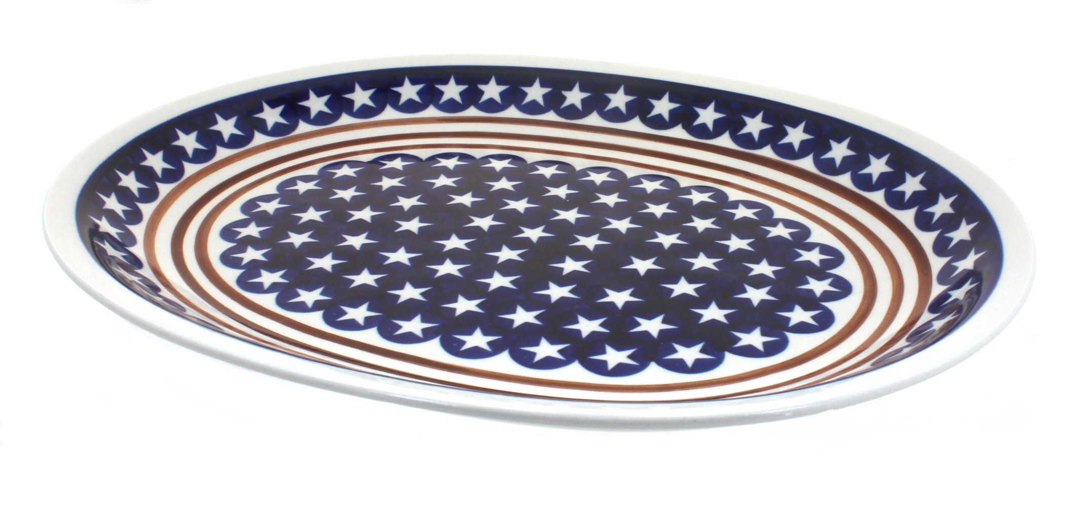 Blue Rose Polish Pottery | Stars & Stripes Large Serving Platter