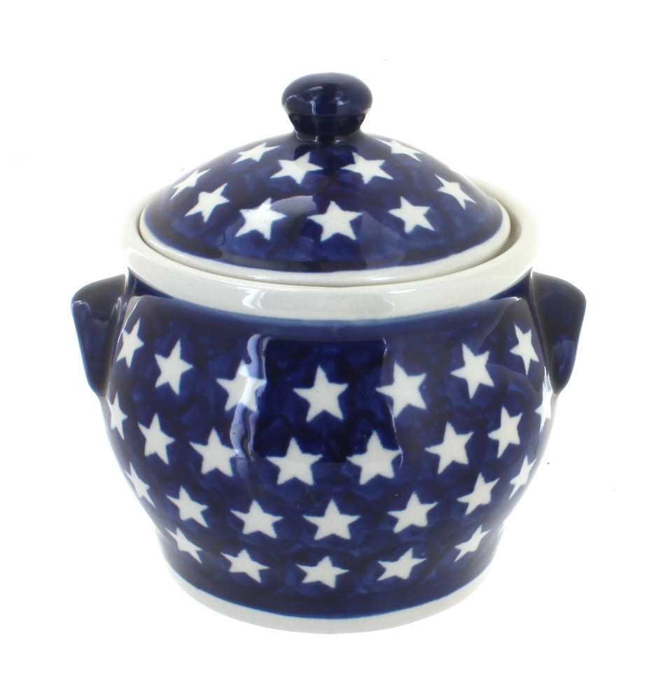 Blue Rose Polish Pottery | Stars Small Canister