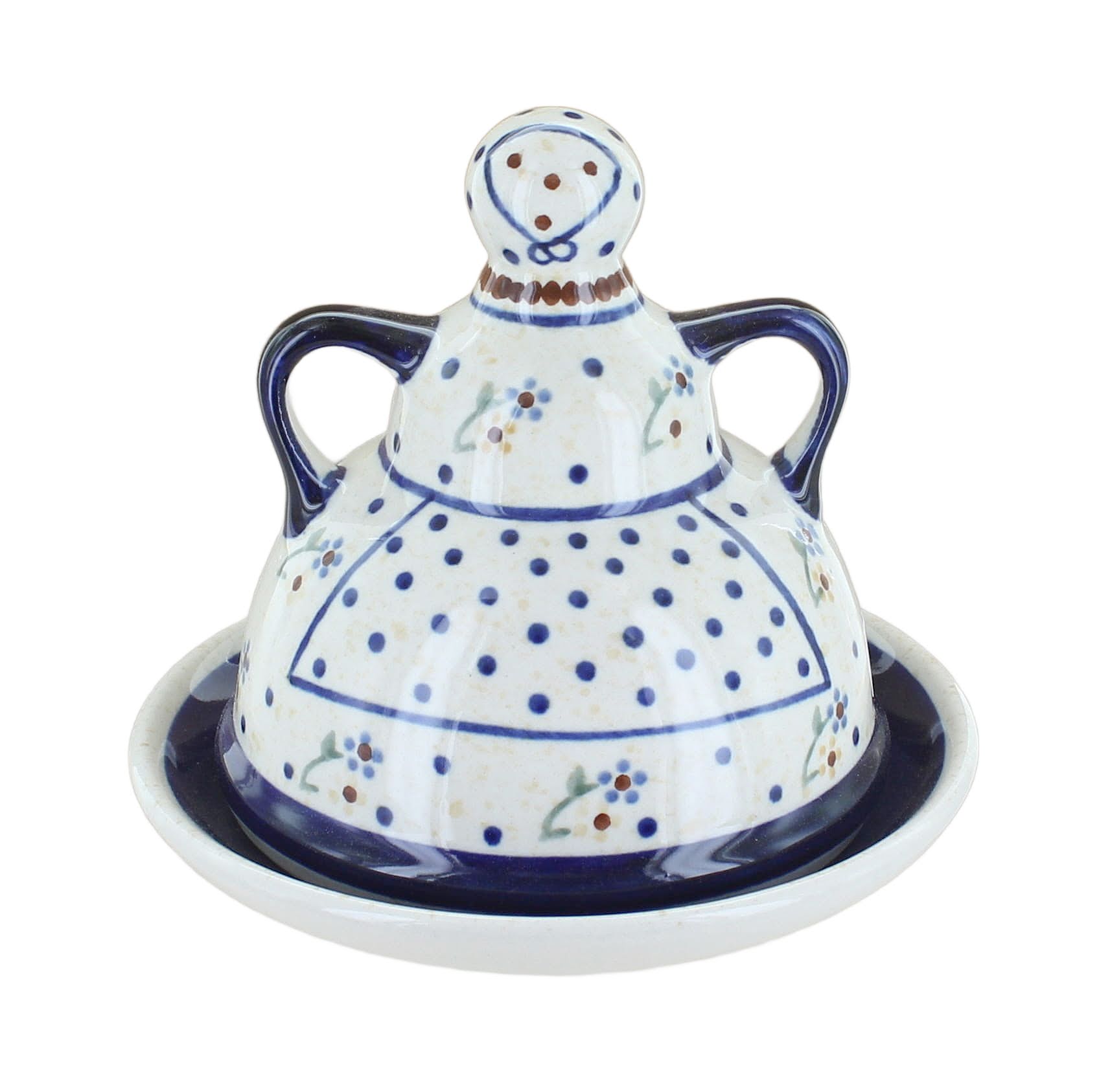 Blue Rose Polish Pottery | Country Meadow Small Cheese Lady