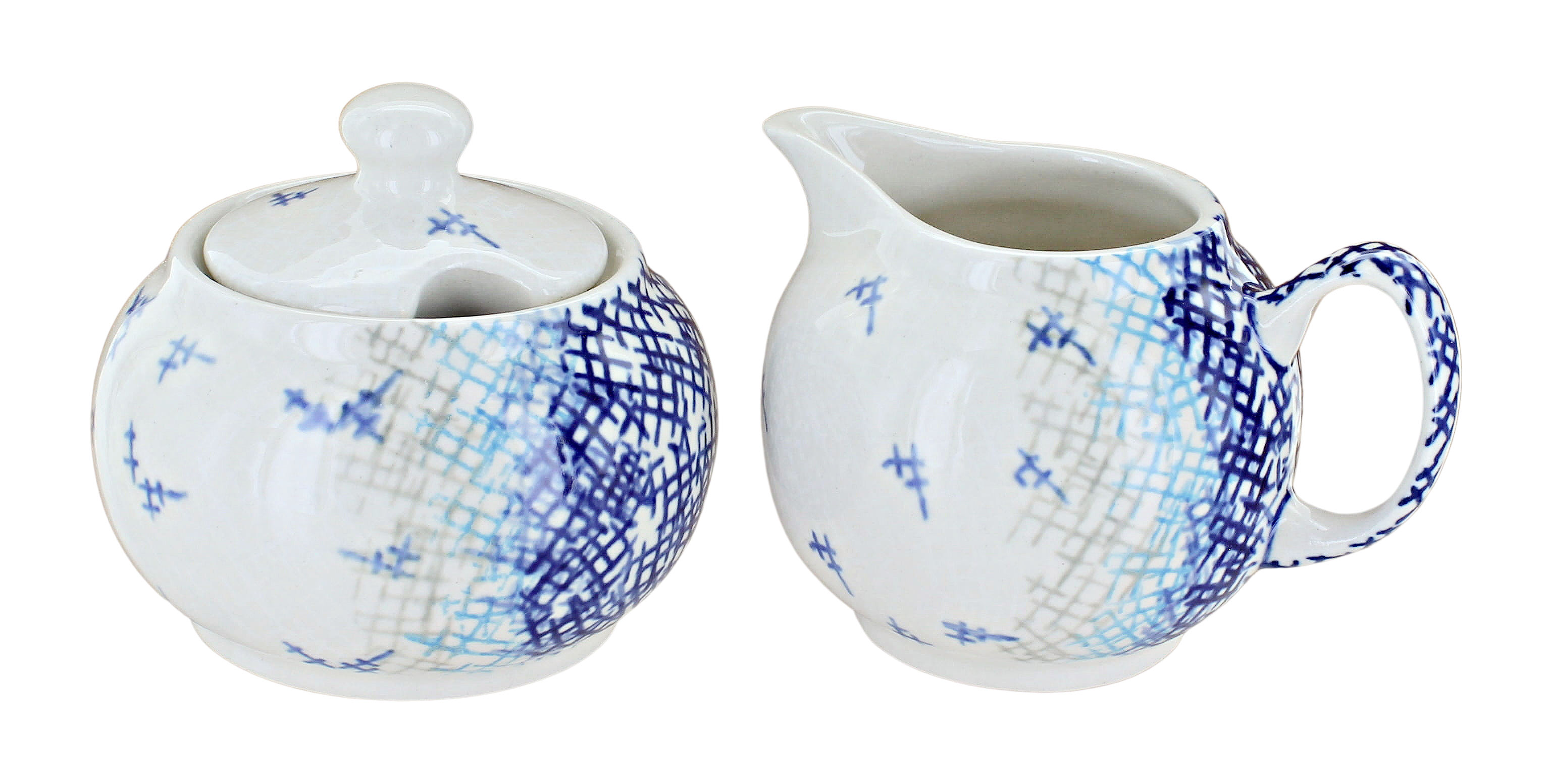 Blue Rose Polish Pottery | Unity Sugar & Creamer Set