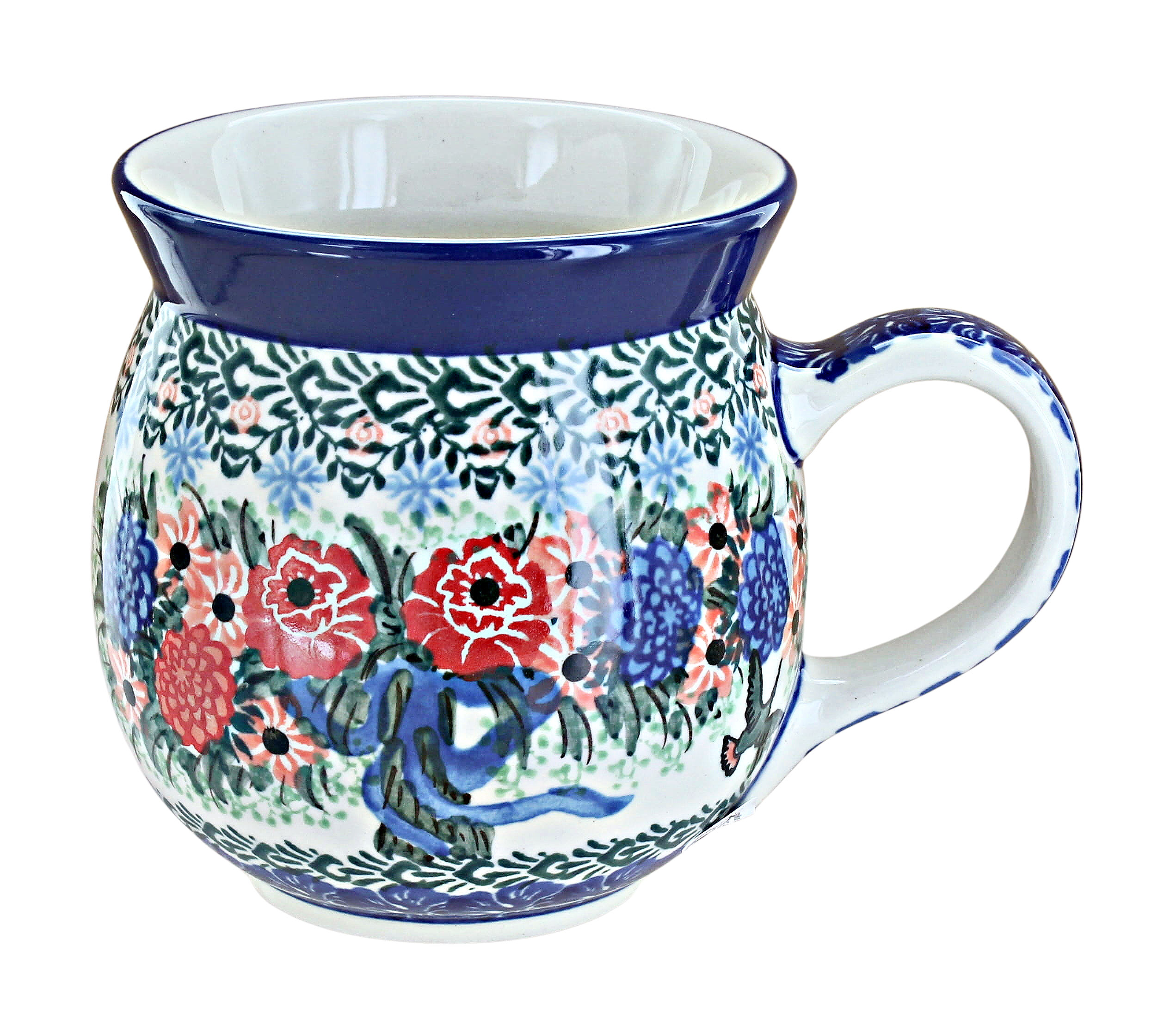 Blue Rose Polish Pottery | Blush Bouquet Bubble Mug