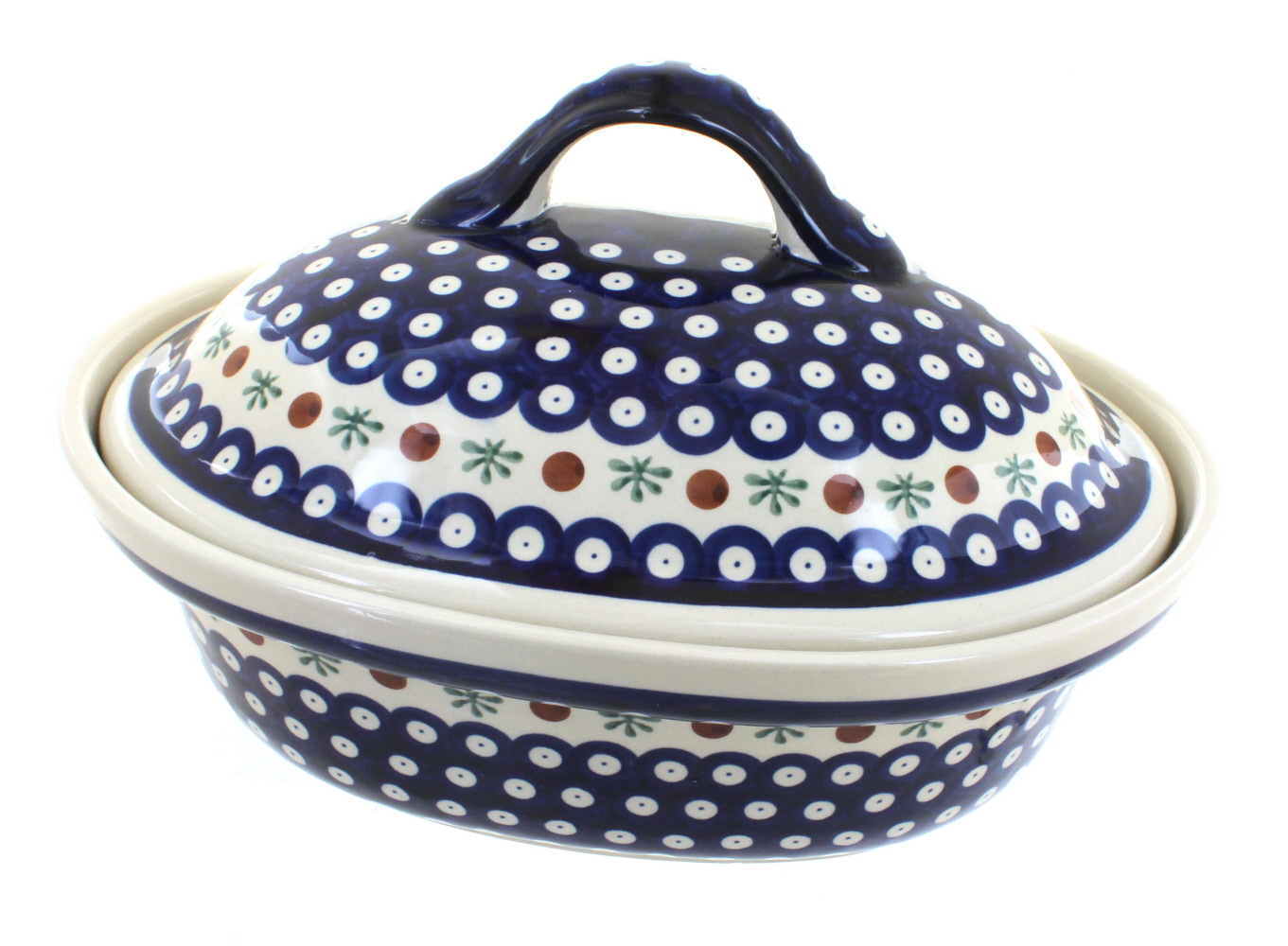 Blue Rose Polish Pottery | Nature Roaster with Lid