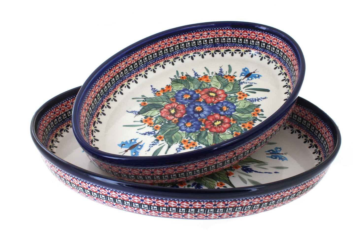 1600 Zaklady Oval Baker Set Polish Pottery