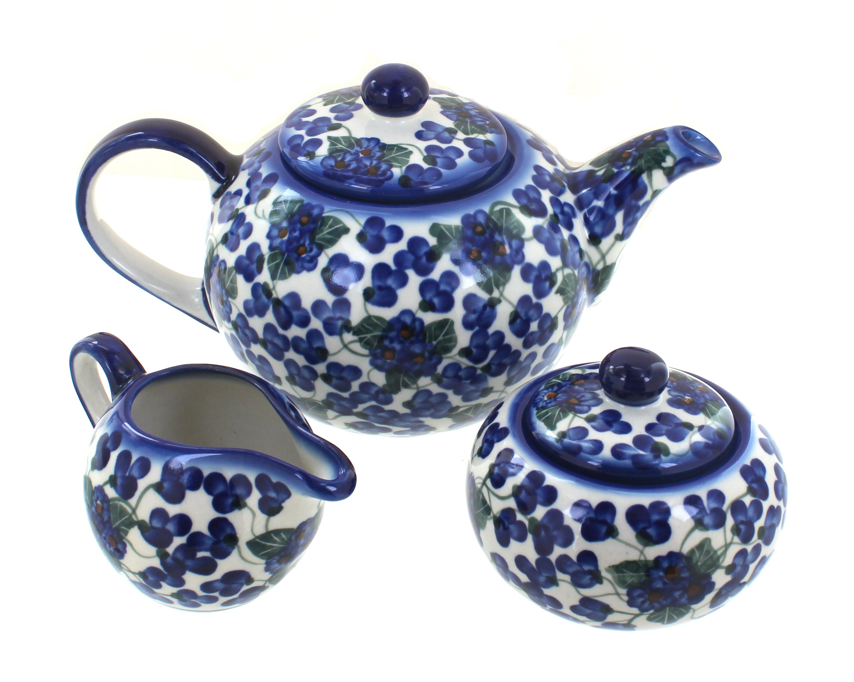 WR Unikat Royal Vine 3 Piece Tea Set Polish Pottery