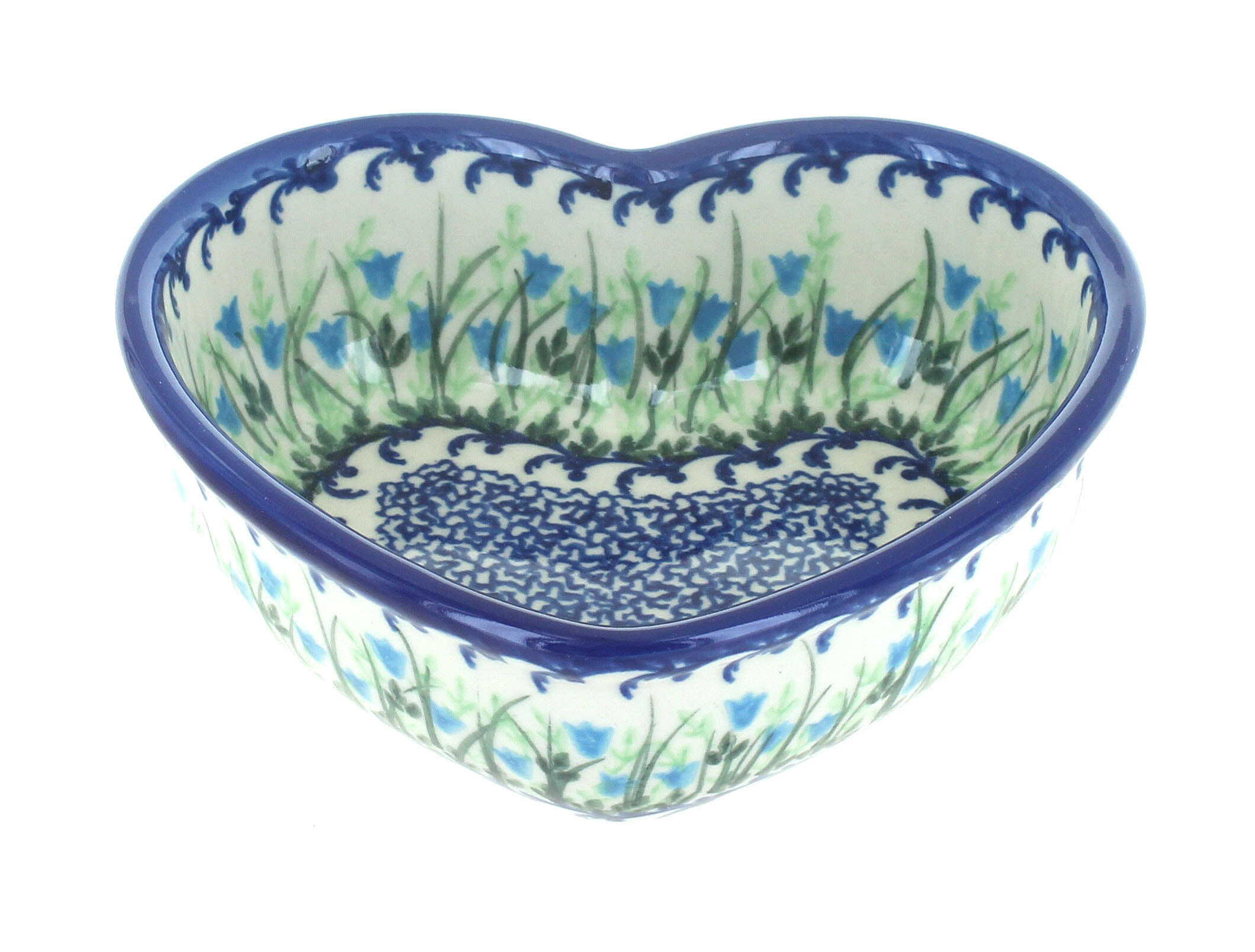 Blue Rose Polish Pottery | Misty Heart Bowl
