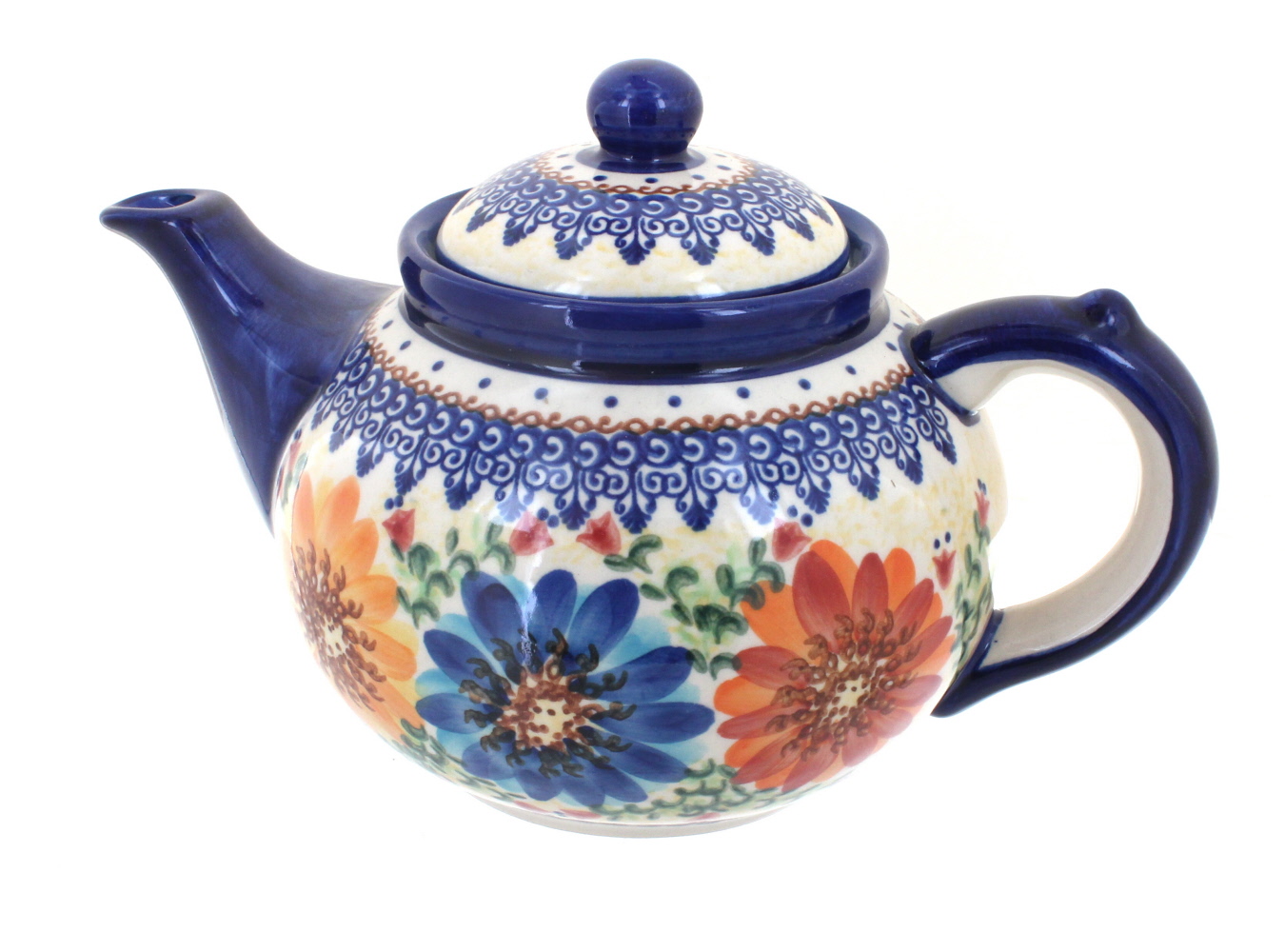 Blue Rose Polish Pottery | Autumn Burst Teapot