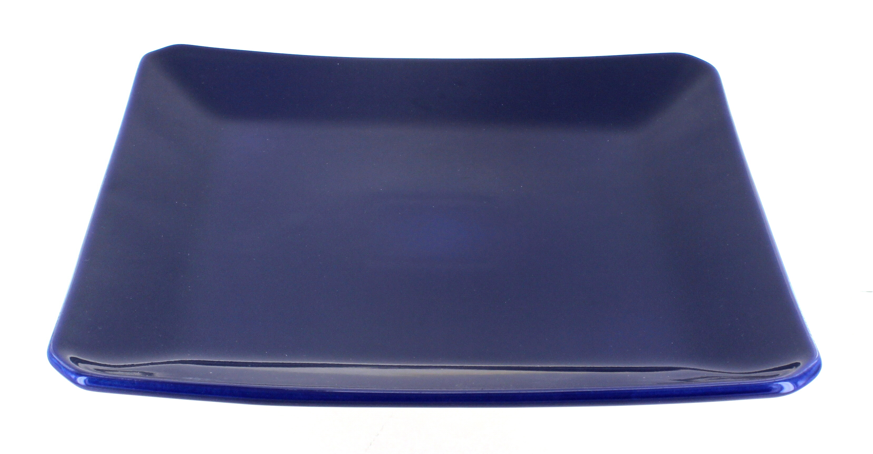 Blue Rose Polish Pottery | Cobalt Square Dinner Plate