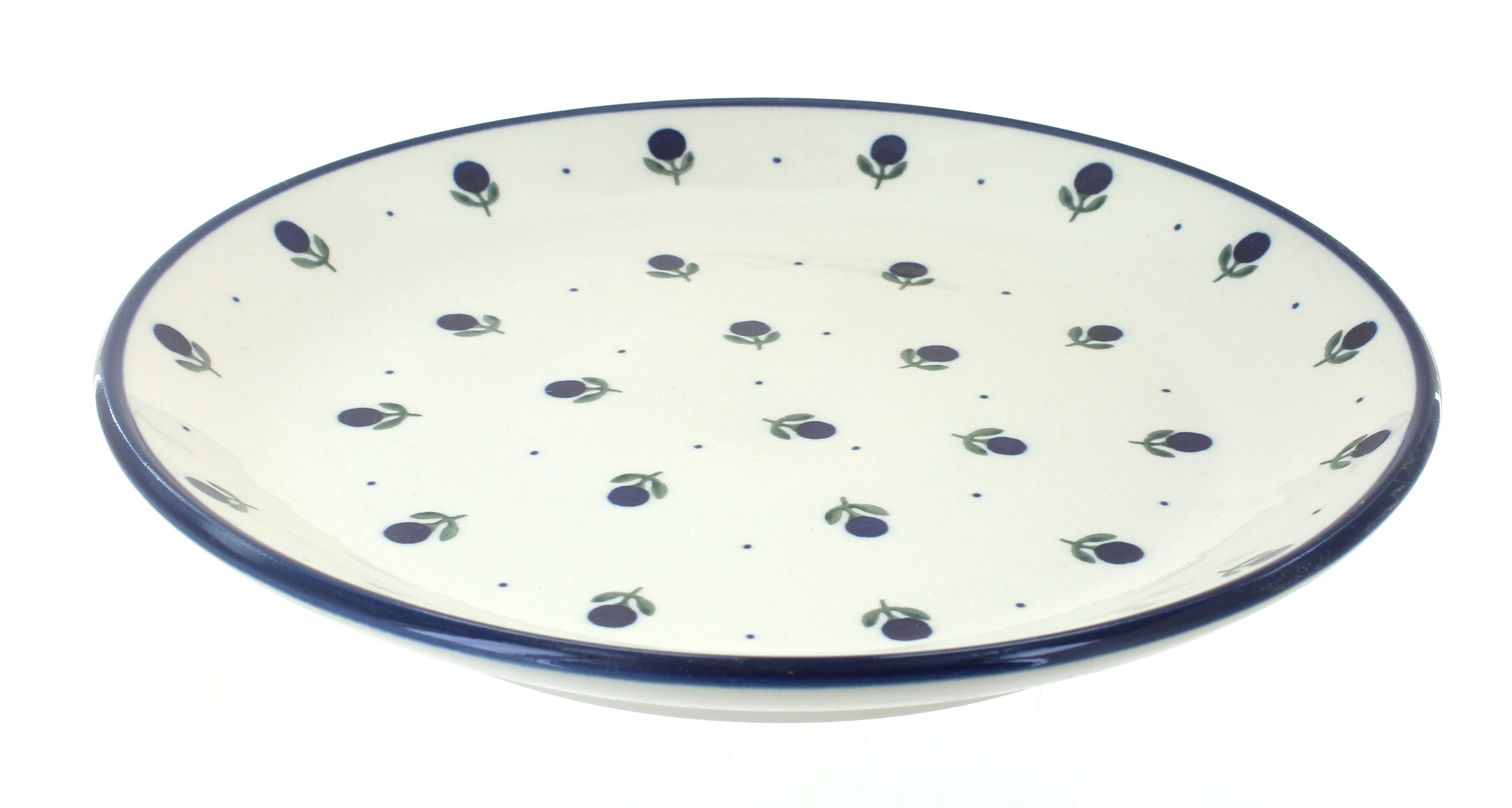 Blue Rose Polish Pottery | Blueberry Dinner Plate