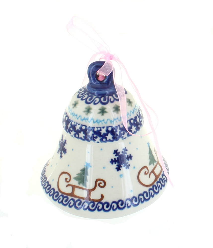 Blue Rose Polish Pottery | Noel Nights Large Bell