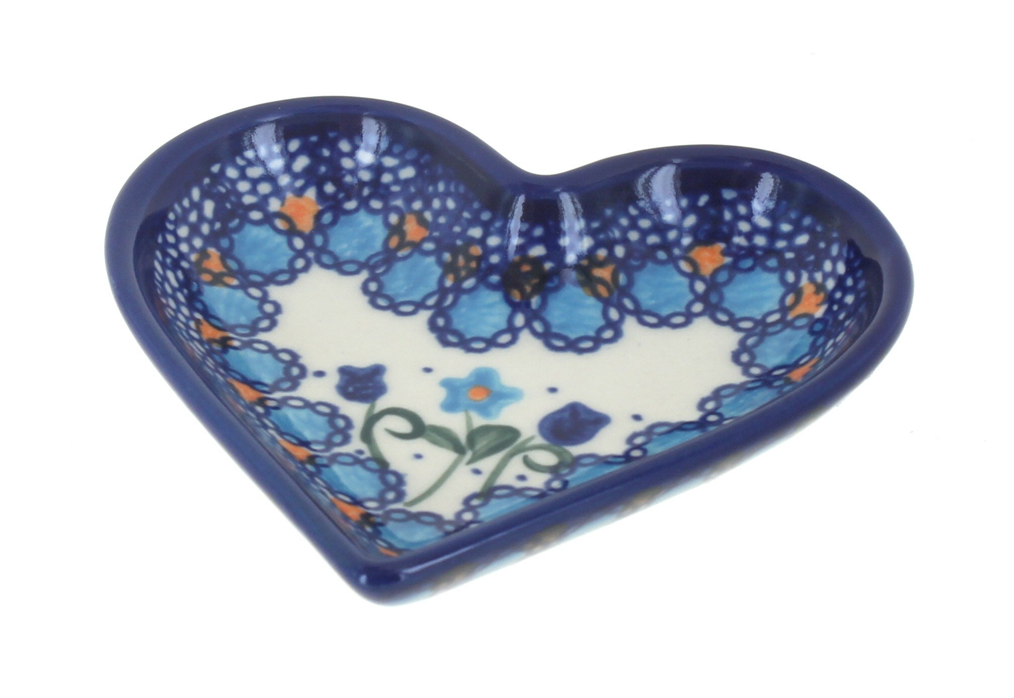Blue Rose Polish Pottery | Savannah Heart Dish