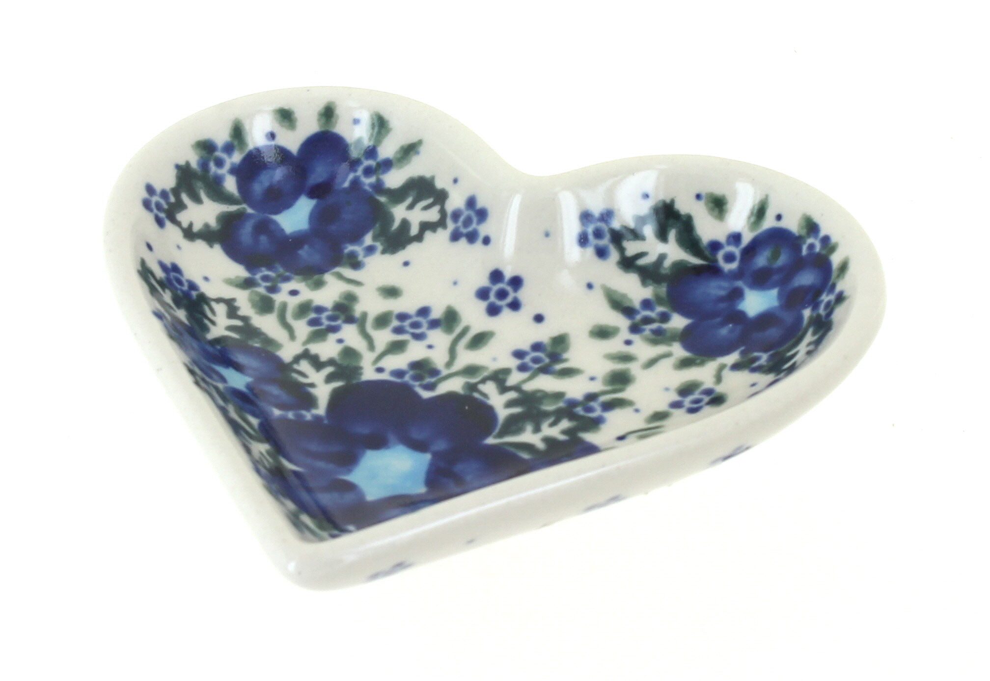 Blue Rose Polish Pottery | Melanie Heart Dish