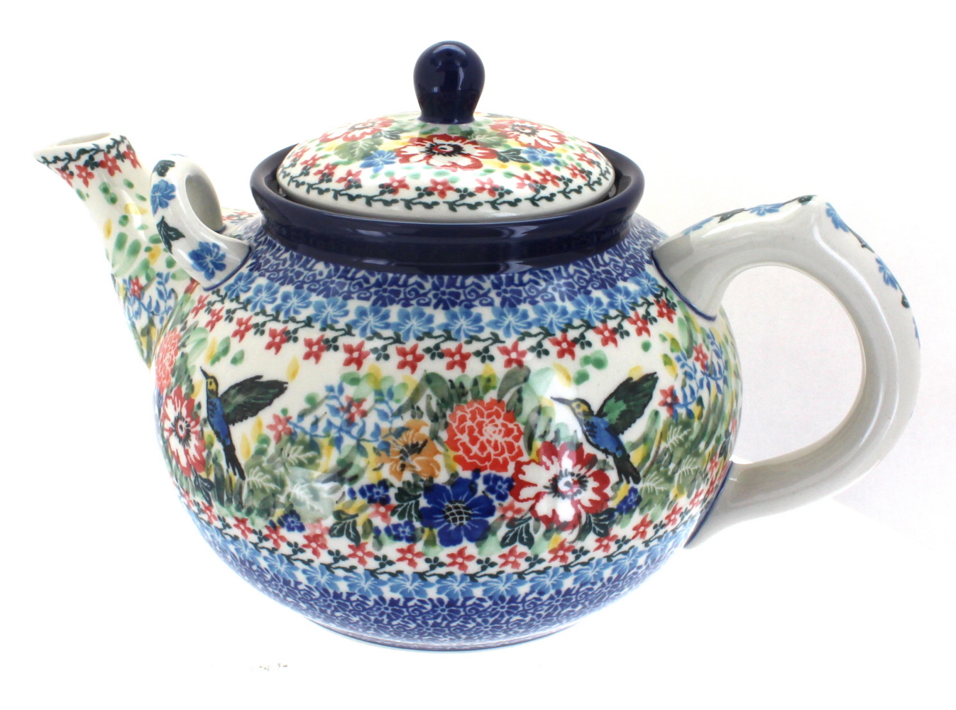 Blue Rose Polish Pottery | Hummingbird Large Teapot