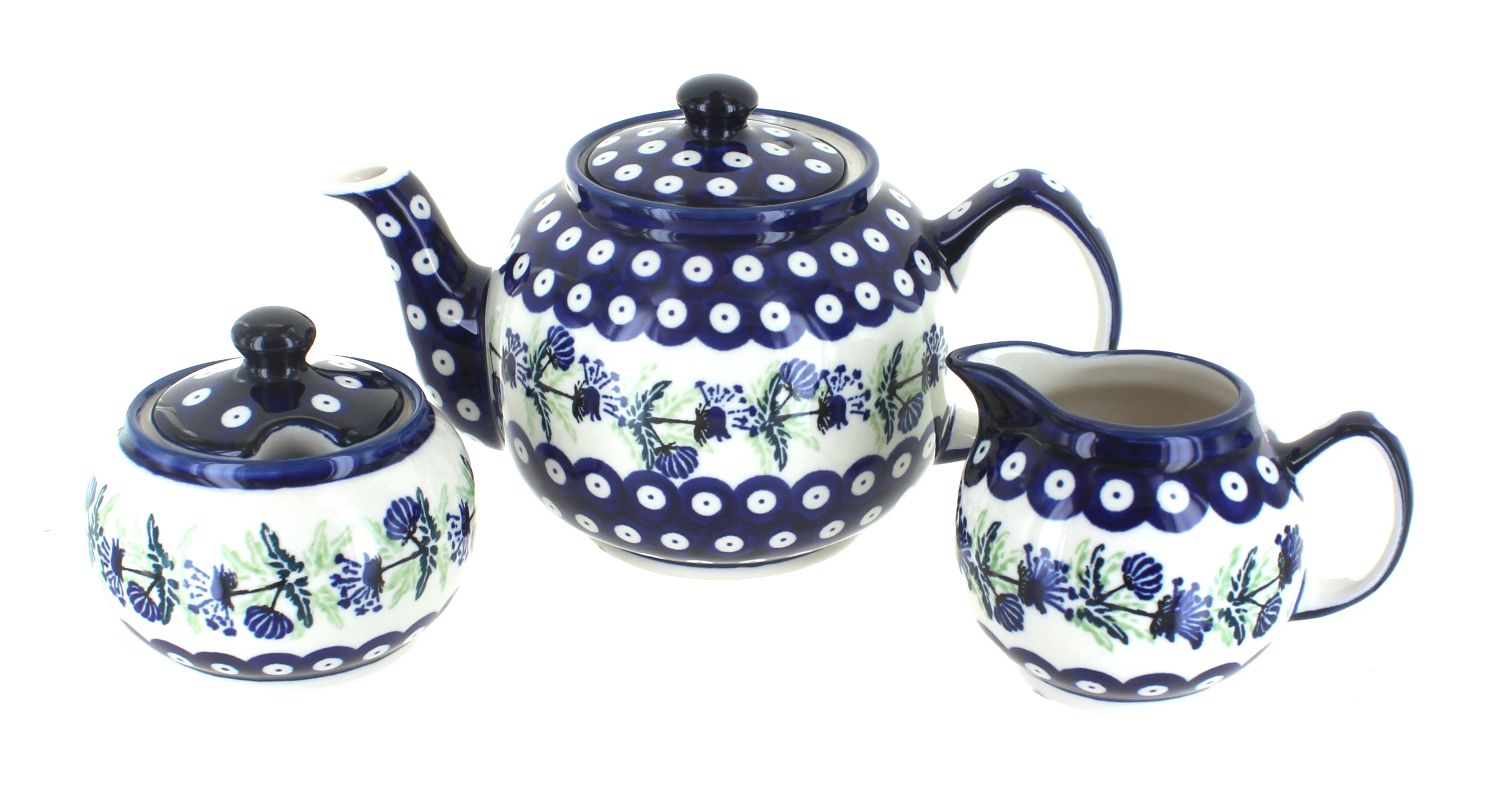 Blue Rose Polish Pottery | Sweet Annie Three Piece Tea Set