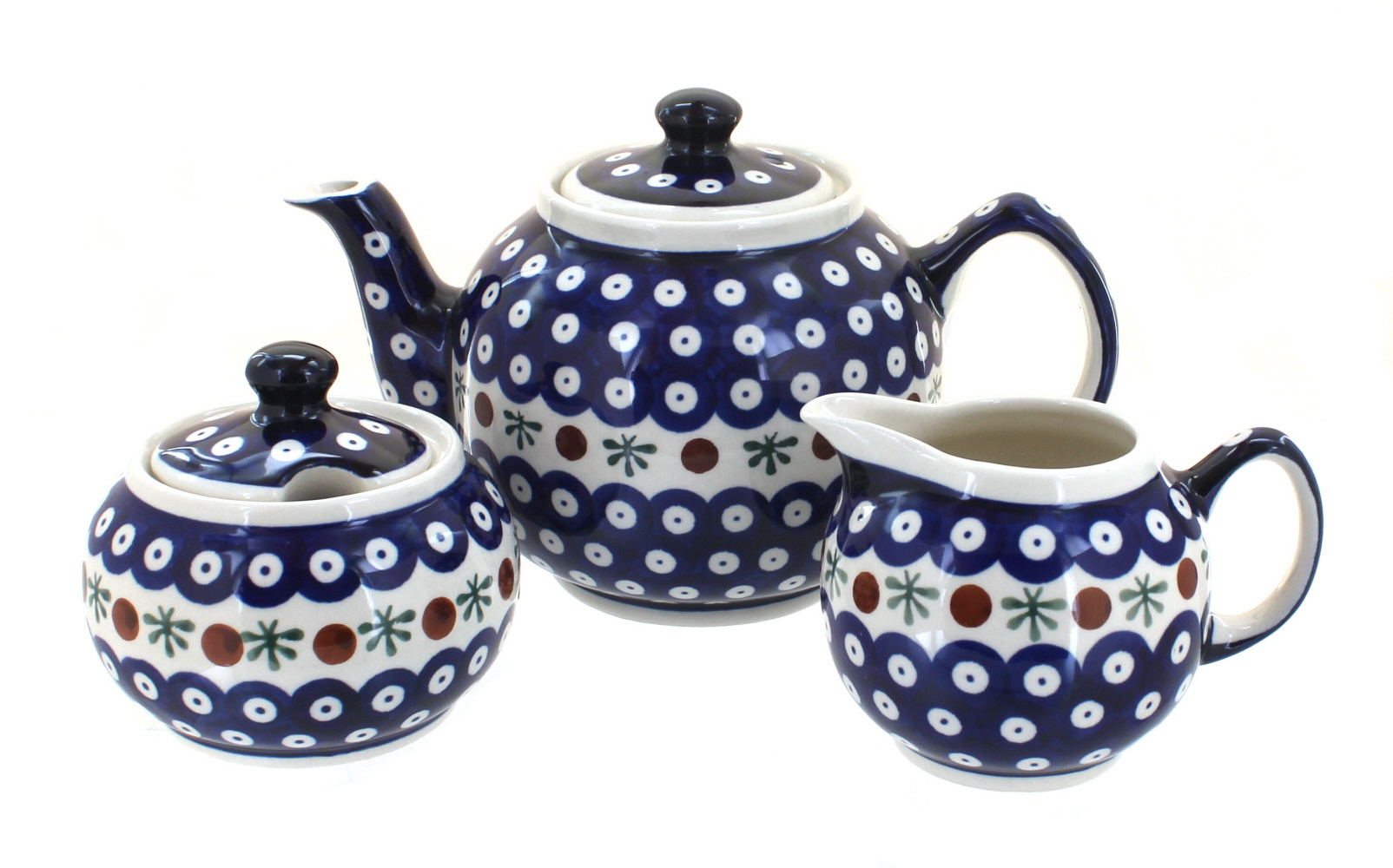 Blue Rose Polish Pottery | Nature Three Piece Tea Set