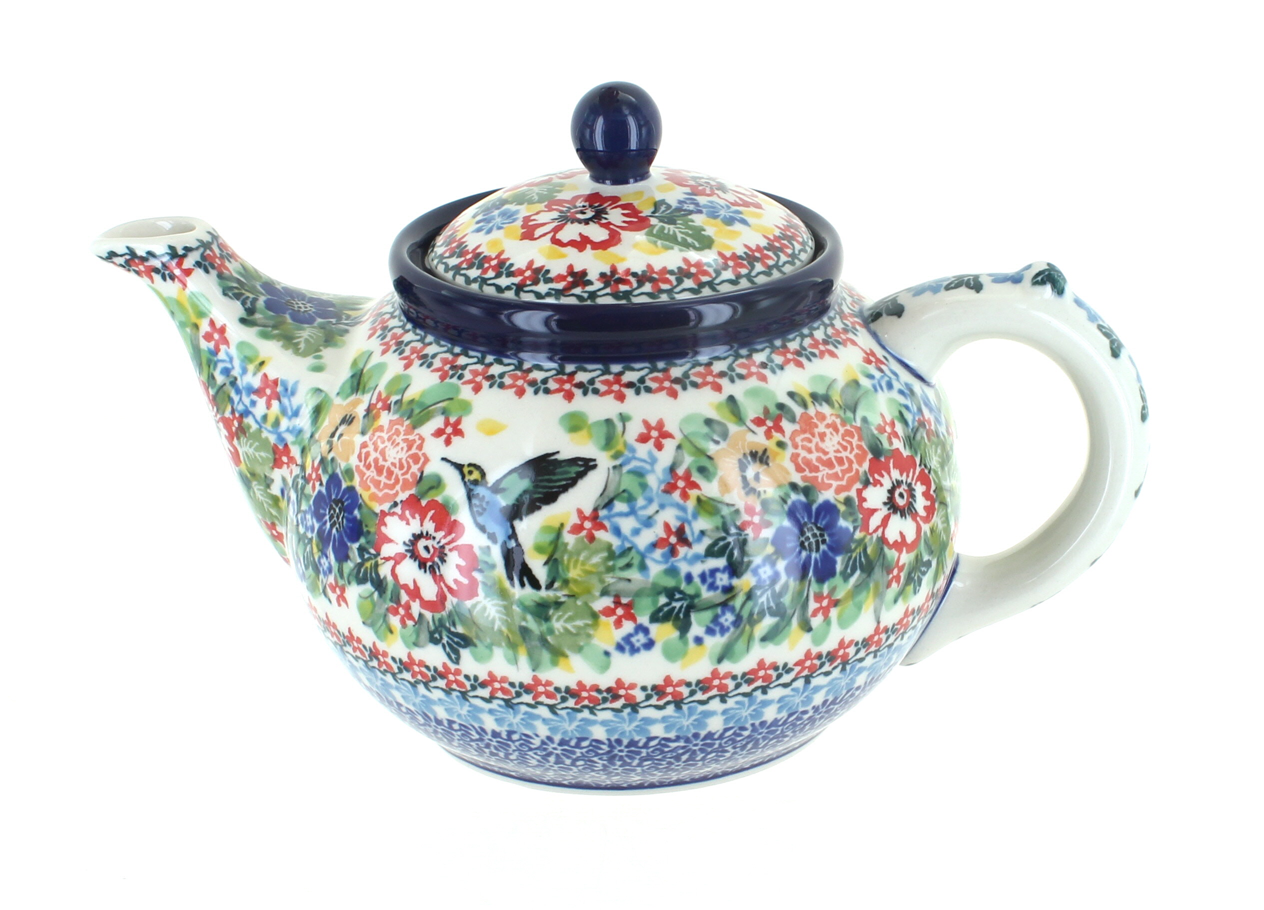 Blue Rose Polish Pottery | Hummingbird Medium Teapot