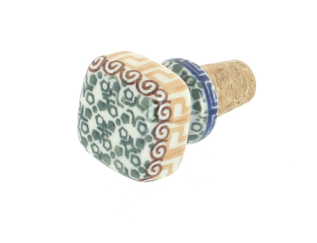 Blue Rose Polish Pottery | Athena Square Wine Cork
