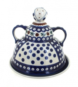 Blue Rose Polish Pottery | Peacock Cheese Lady