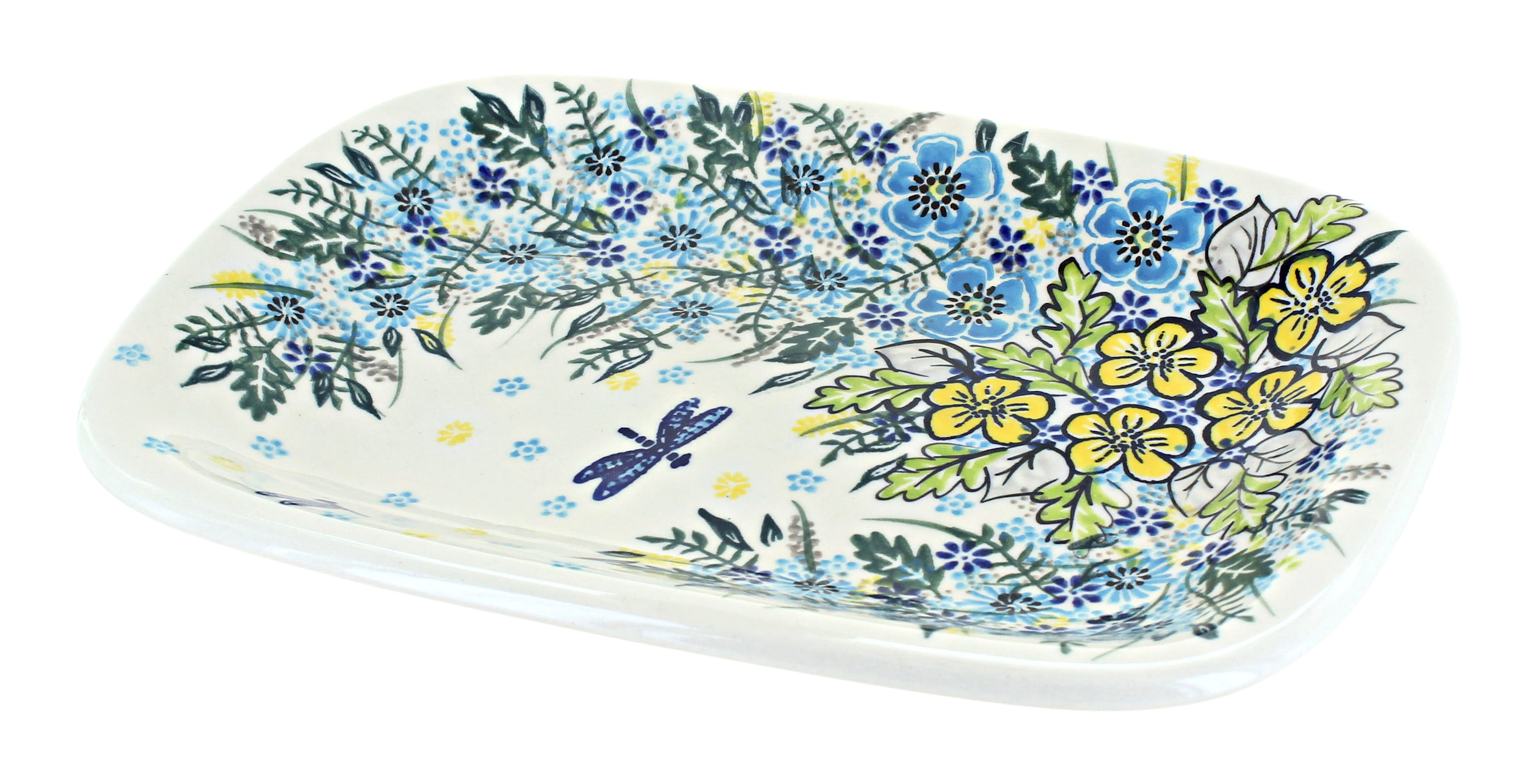 Blue Rose Polish Pottery | Alyssa Small Rectangular Serving Platter