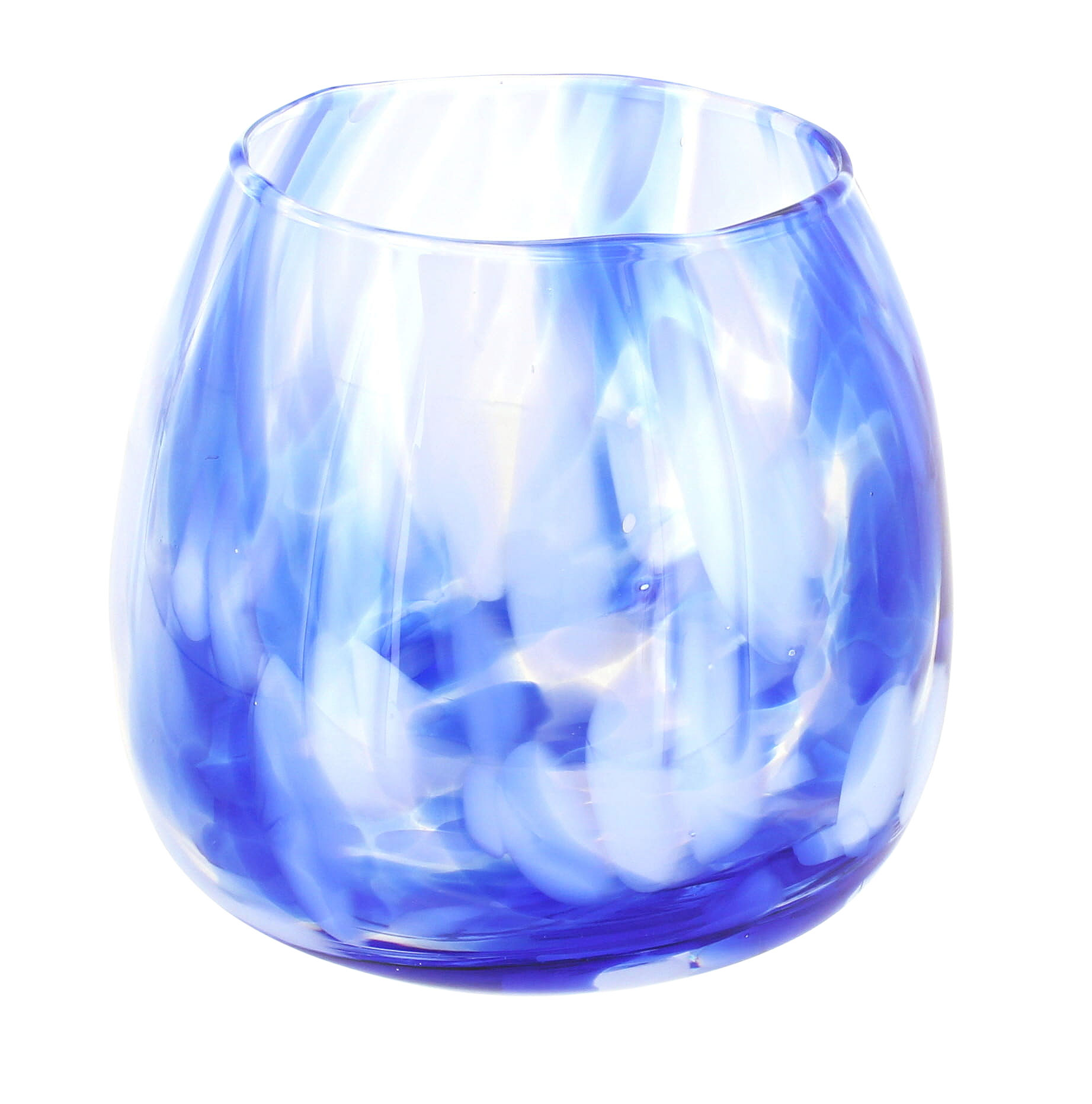 Blue Rose Polish Pottery | Cobalt and Opal Confetti Hurricane Vase ...