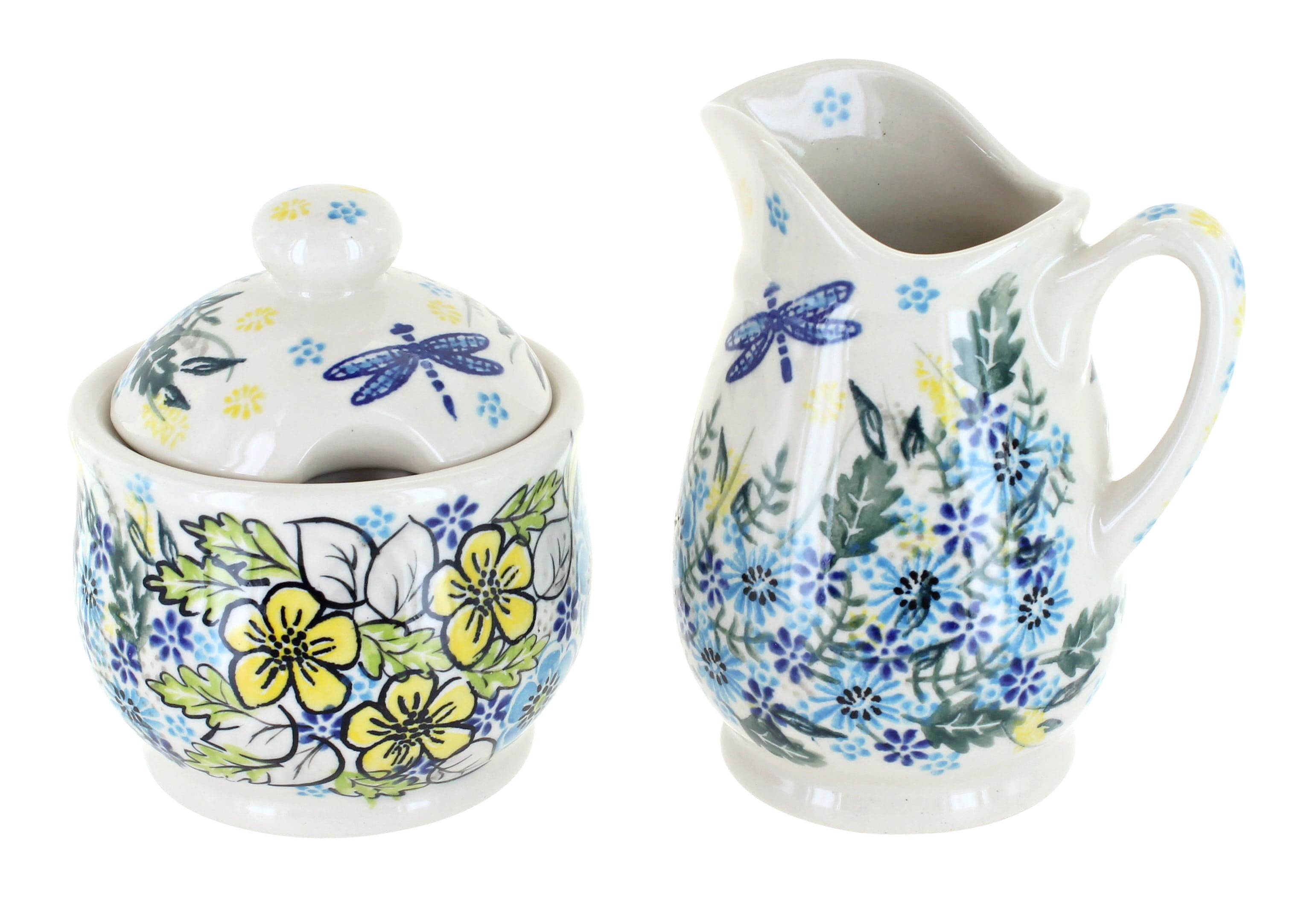 Blue Rose Polish Pottery | Alyssa Cream & Sugar Set