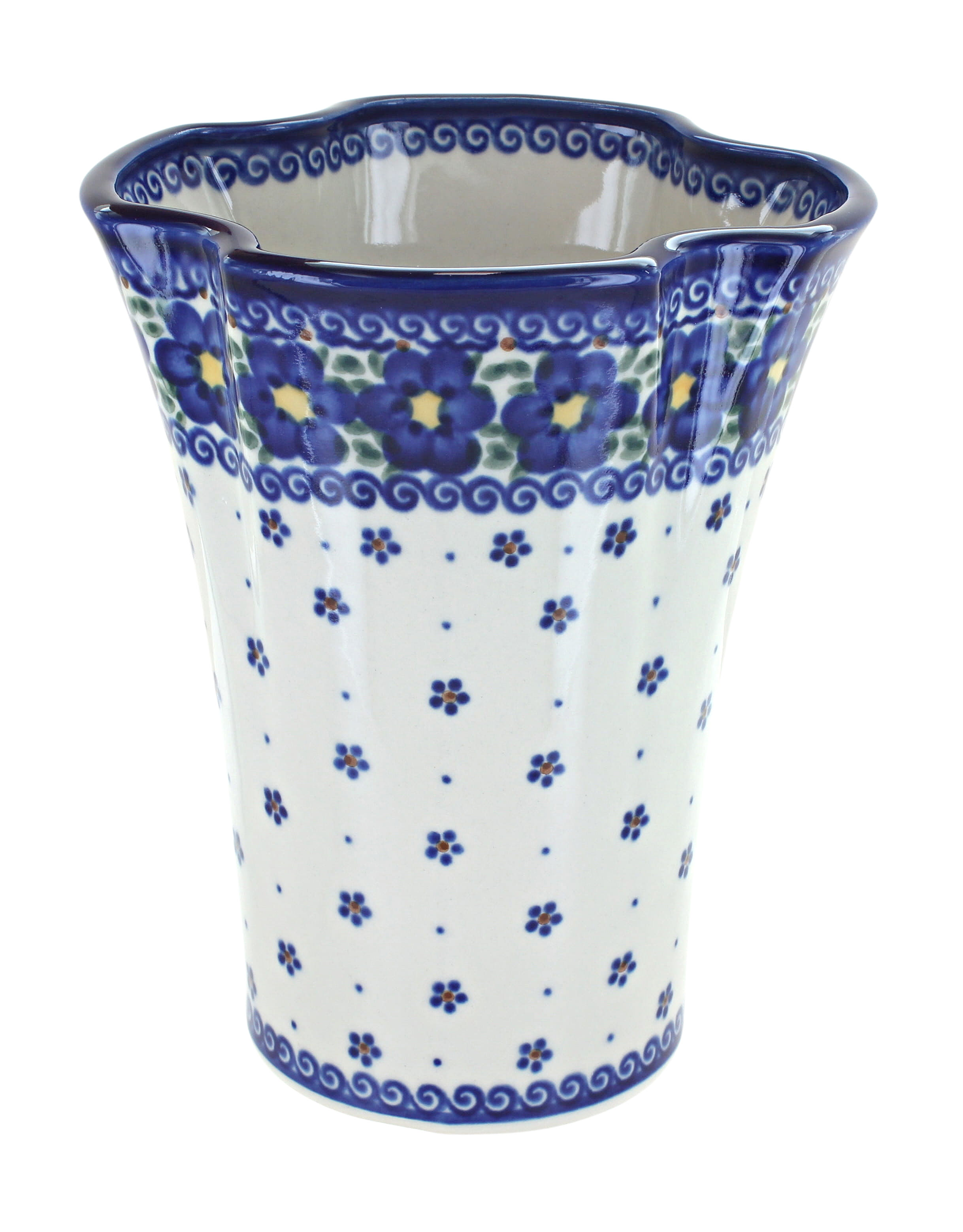 Blue Rose Polish Pottery | Spring Blossom Vase