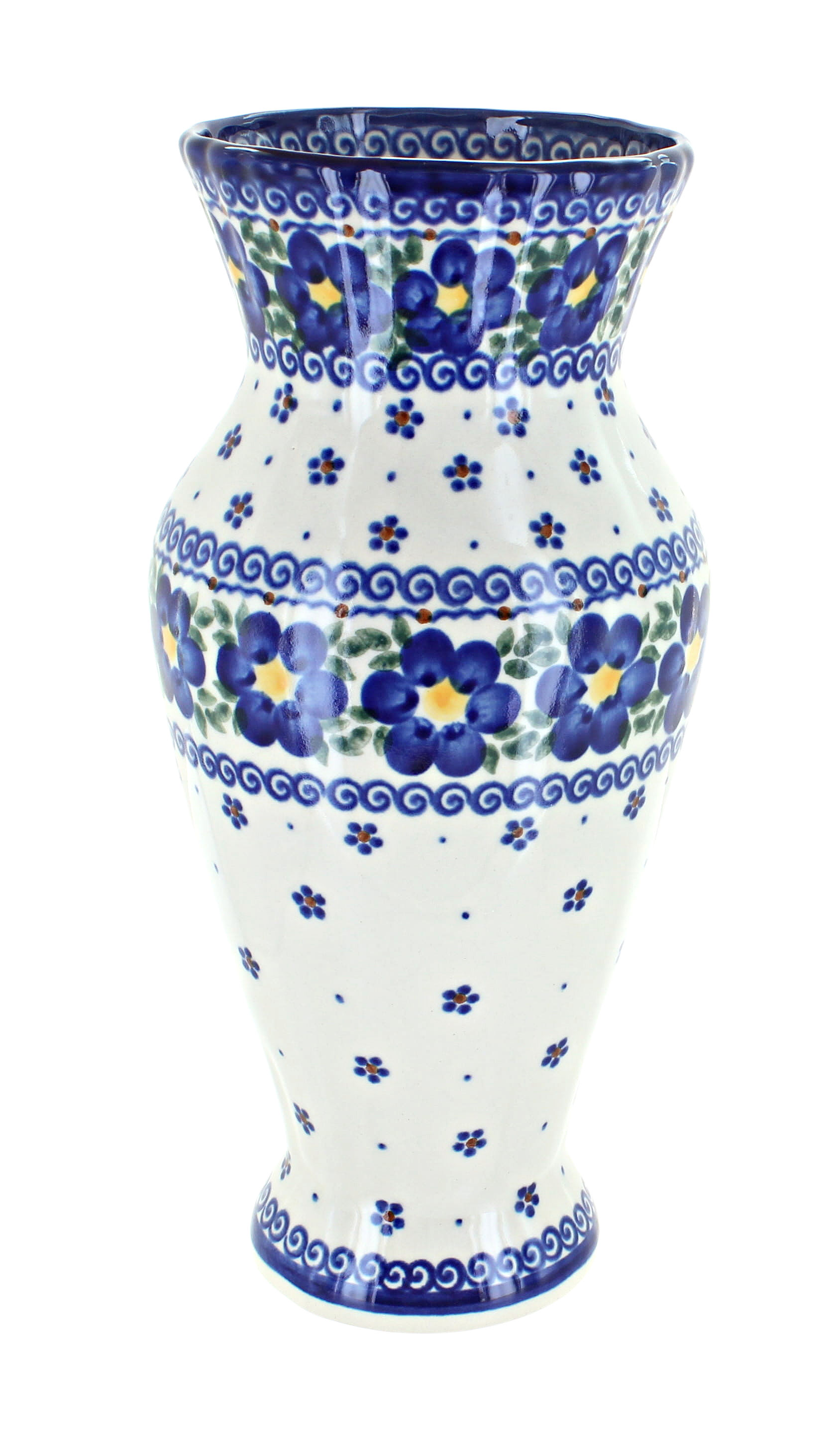 Blue Rose Polish Pottery | Spring Blossom Tall Vase