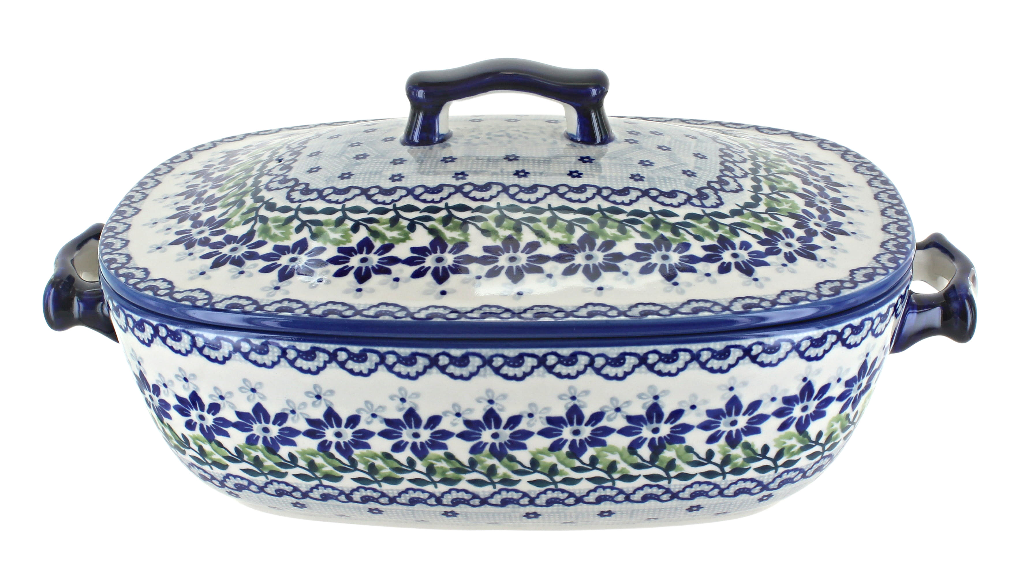 Blue Rose Polish Pottery | Halsey Roaster with Lid