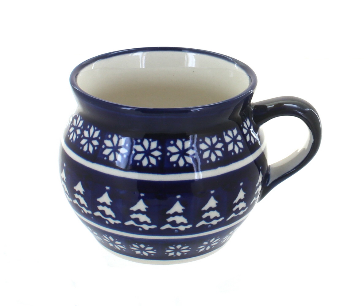 Blue Rose Polish Pottery | Winter Nights Bell Shaped Mug