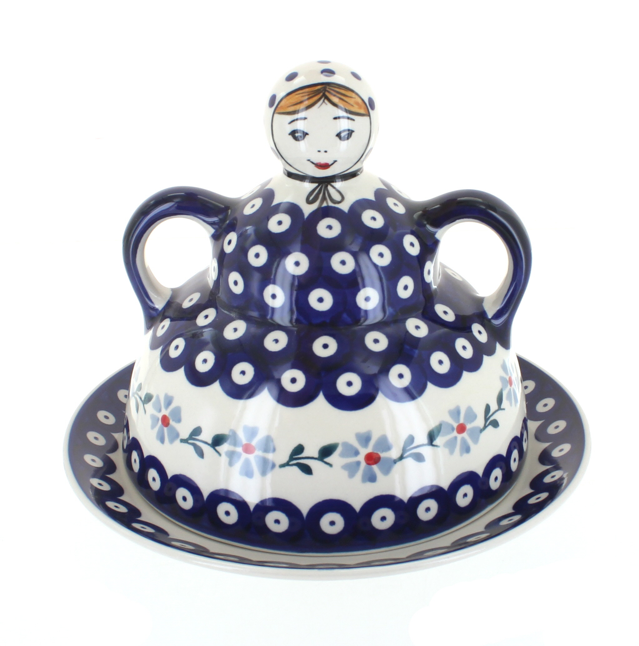 Blue Rose Polish Pottery | Blue Violet Cheese Lady