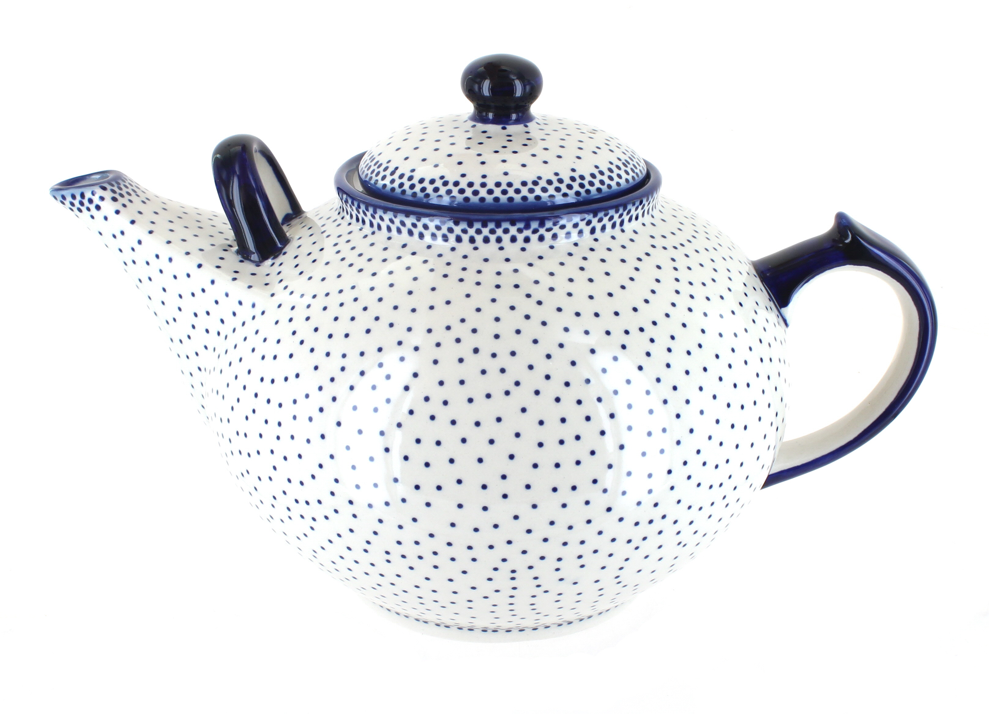 Blue Rose Polish Pottery | Small Dots Large Teapot