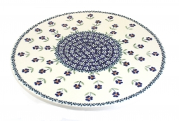 Blue Rose Polish Pottery | Blue Daisy Pie Plate