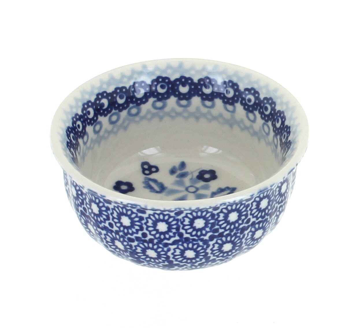 Blue Rose Polish Pottery | Vintage Blue Daisy Small Bowl
