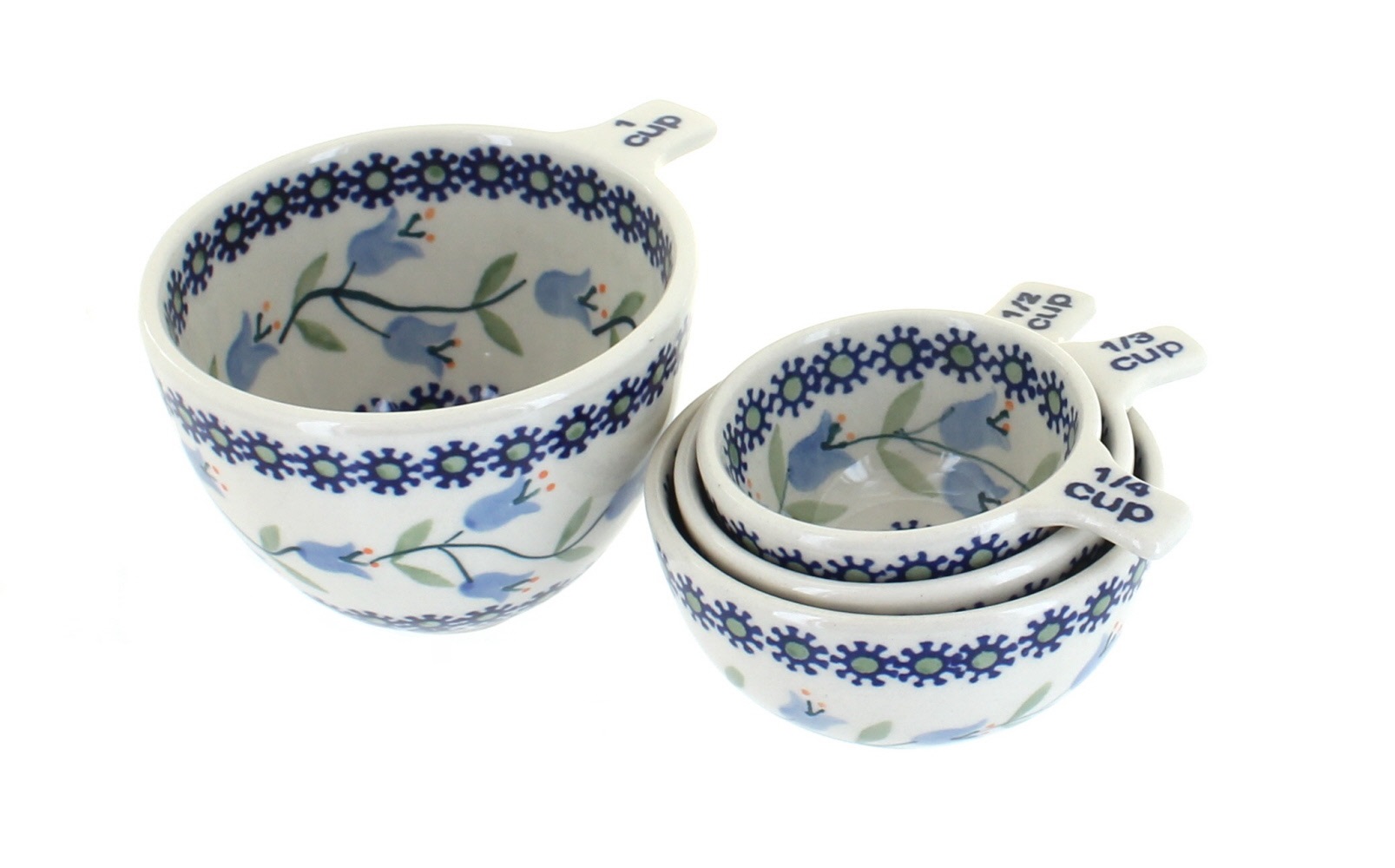Blue Rose Polish Pottery | Tulip Measuring Cup Set