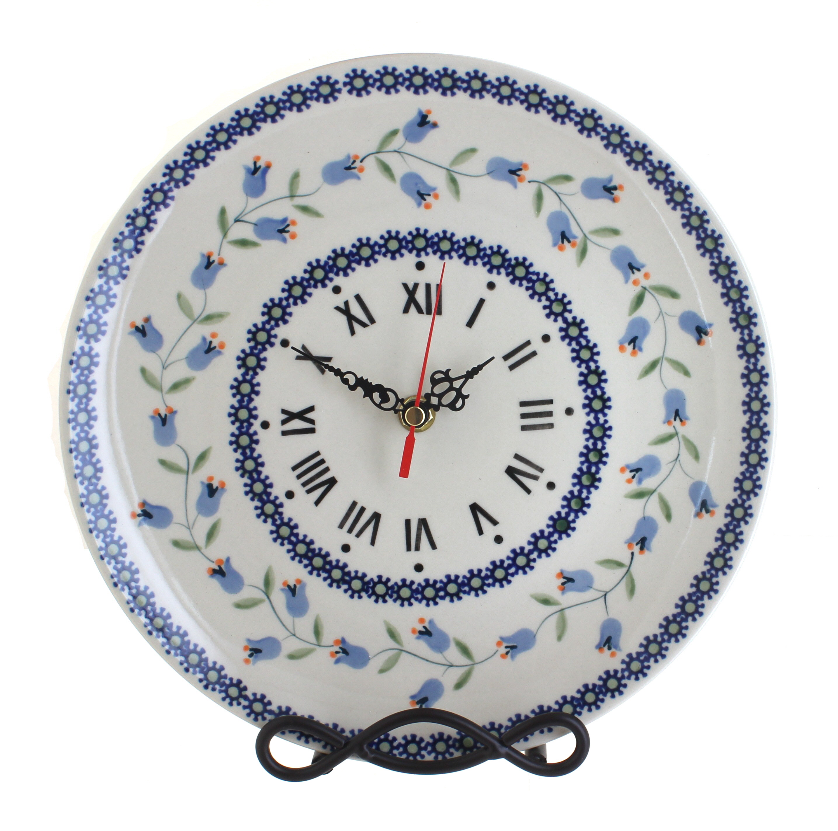 Blue Rose Polish Pottery | Tulip Clock