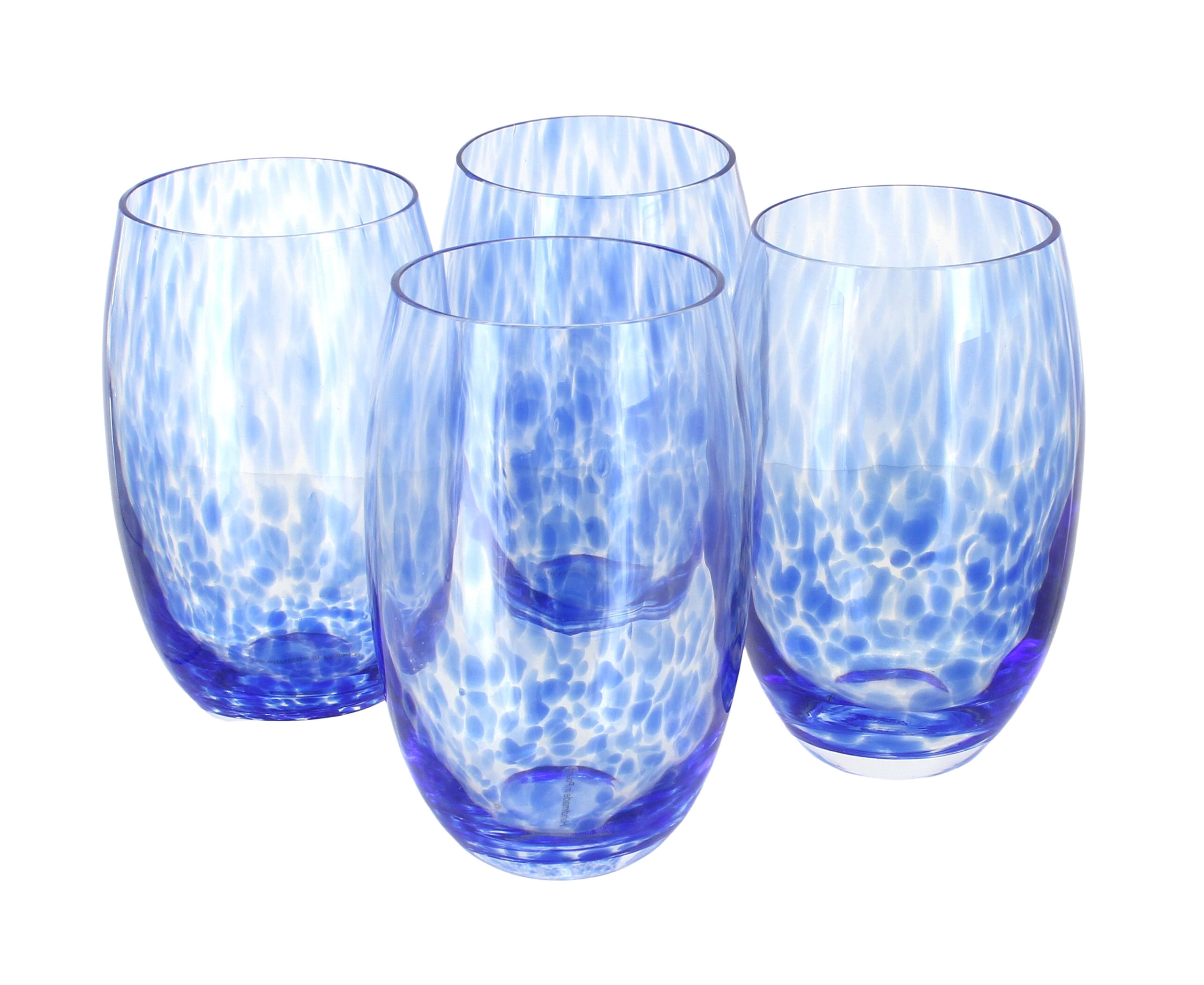 Blue Rose Polish Pottery | Cobalt Confetti Water Glass Set
